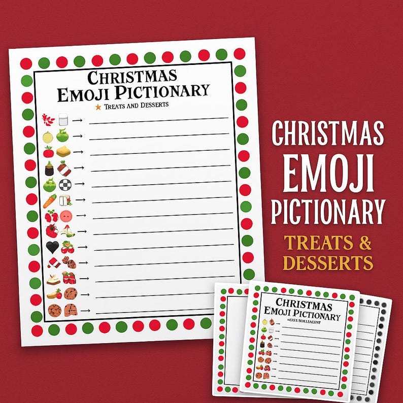 Christmas Emoji Pictionary – Treats & Desserts Edition | Fun Holiday ...