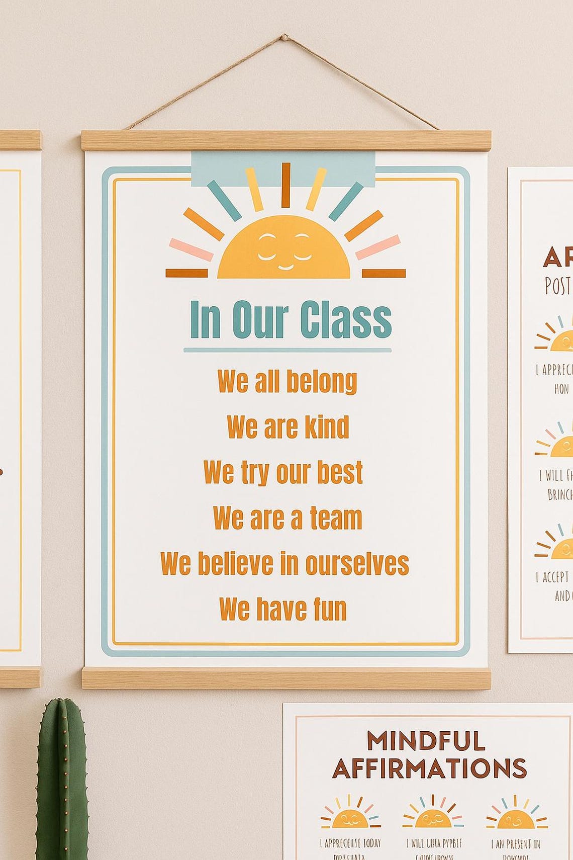 Positive Classroom Rules Poster: Mindfulness Wall Art (digital Download ...