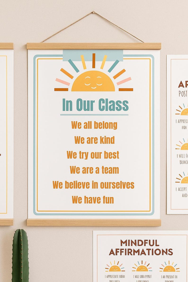 Positive Classroom Rules Poster: Mindfulness Wall Art (digital Download ...