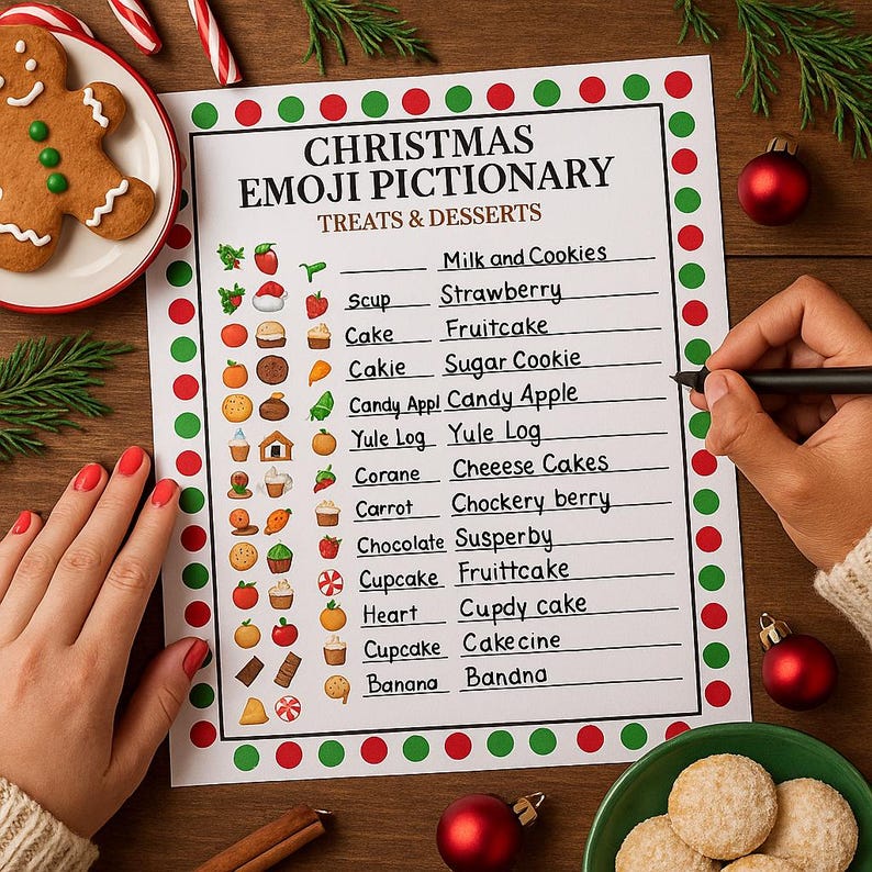 Christmas Emoji Pictionary – Treats & Desserts Edition | Fun Holiday ...