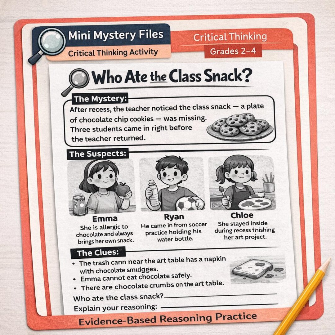 Who Ate the Class Snack? Classroom Logic Mystery | Critical Thinking ...