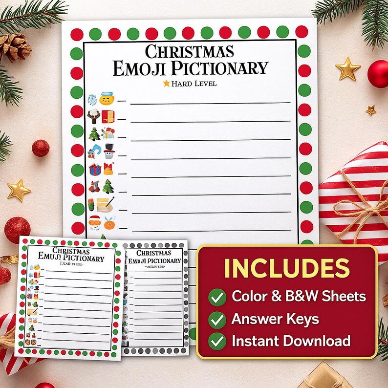 Christmas Emoji Pictionary – Hard Level | Challenging Christmas Party ...
