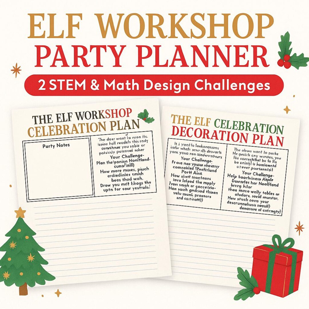 Elf Workshop Party Planner – 2 STEM & Math Holiday Challenges ...