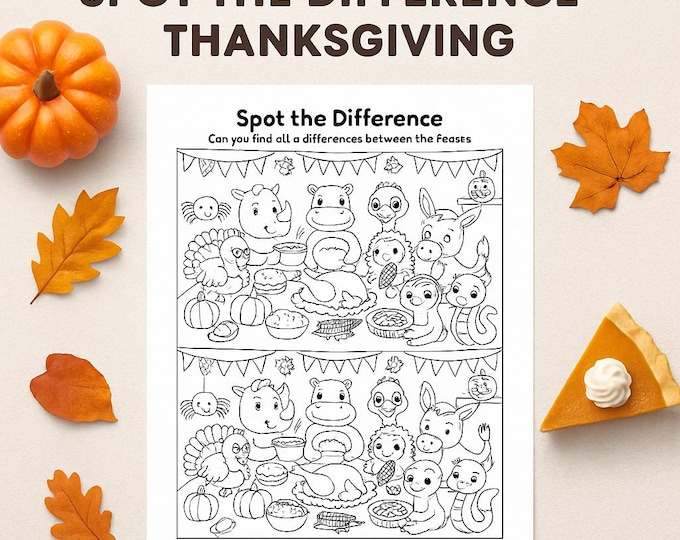 Thanksgiving Spot the Difference Puzzle PDF - Etsy Canada