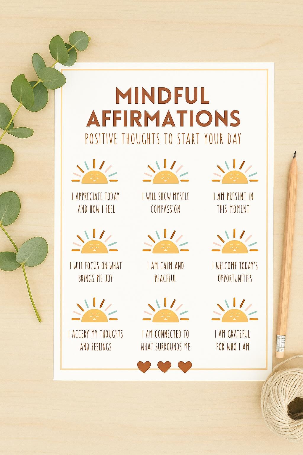 Mindful Affirmations Poster: Positive Classroom Decor (digital Download ...