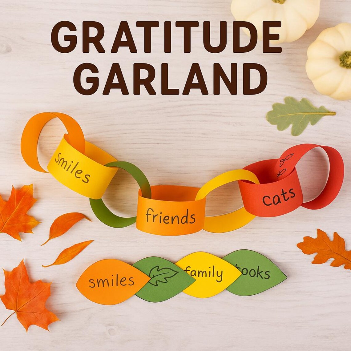 Gratitude Garland Printable Activity | Thanksgiving SEL Craft for Kids ...