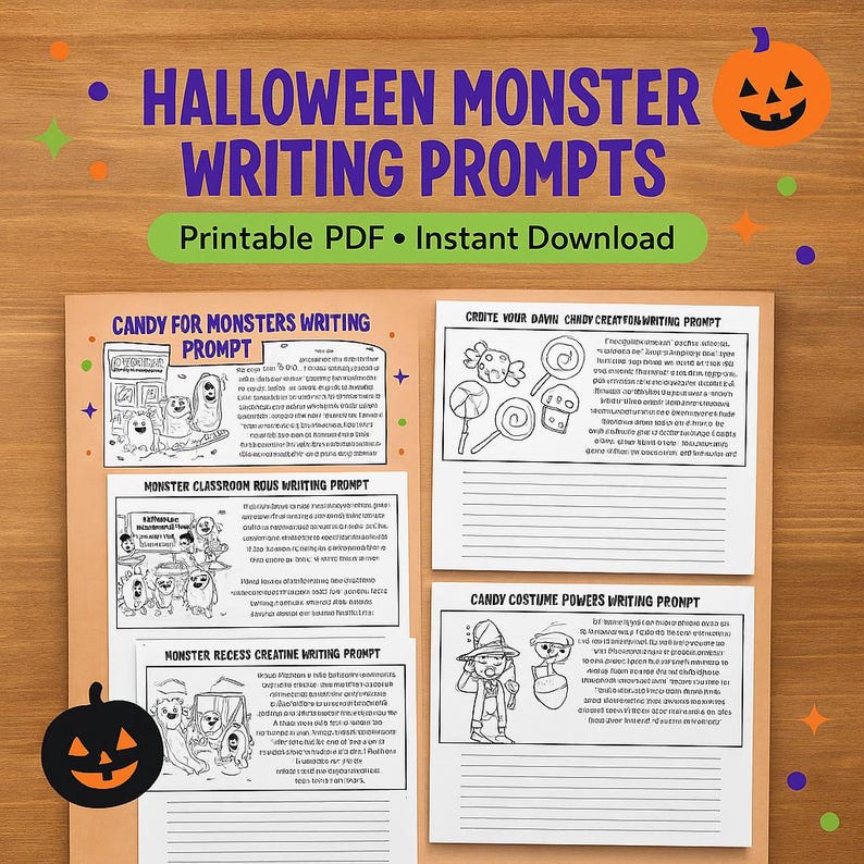 Monster Writing Prompts | Halloween Creative Writing Pack for Kids - Etsy