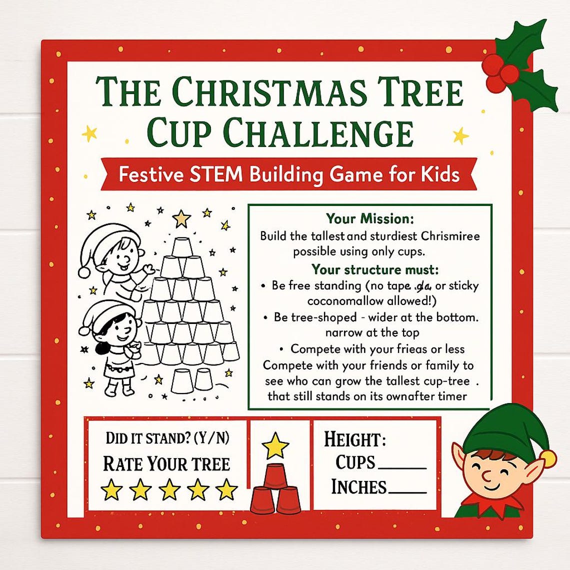 The Christmas Tree Cup Challenge | Christmas STEM Game | North Pole ...
