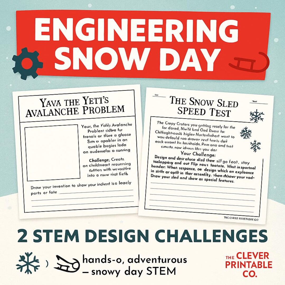 Engineering Snow Day – 2 STEM Design Challenges | Winter STEM ...