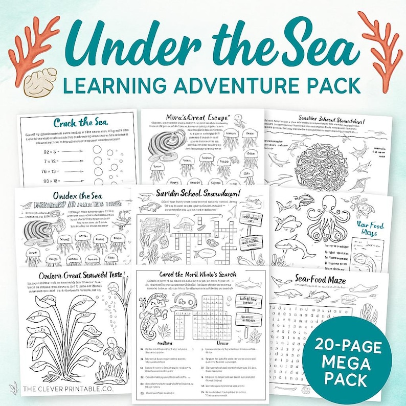 Under the Sea Learning Adventure Pack | 20-page Mega STEM & Literacy ...