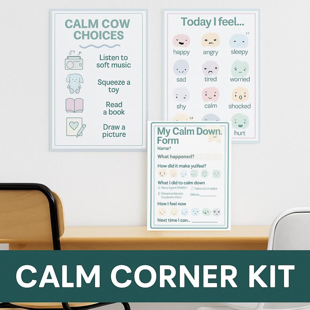Calm Down Corner Poster Bundle: Kids Emotional Regulation, Mindfulness ...