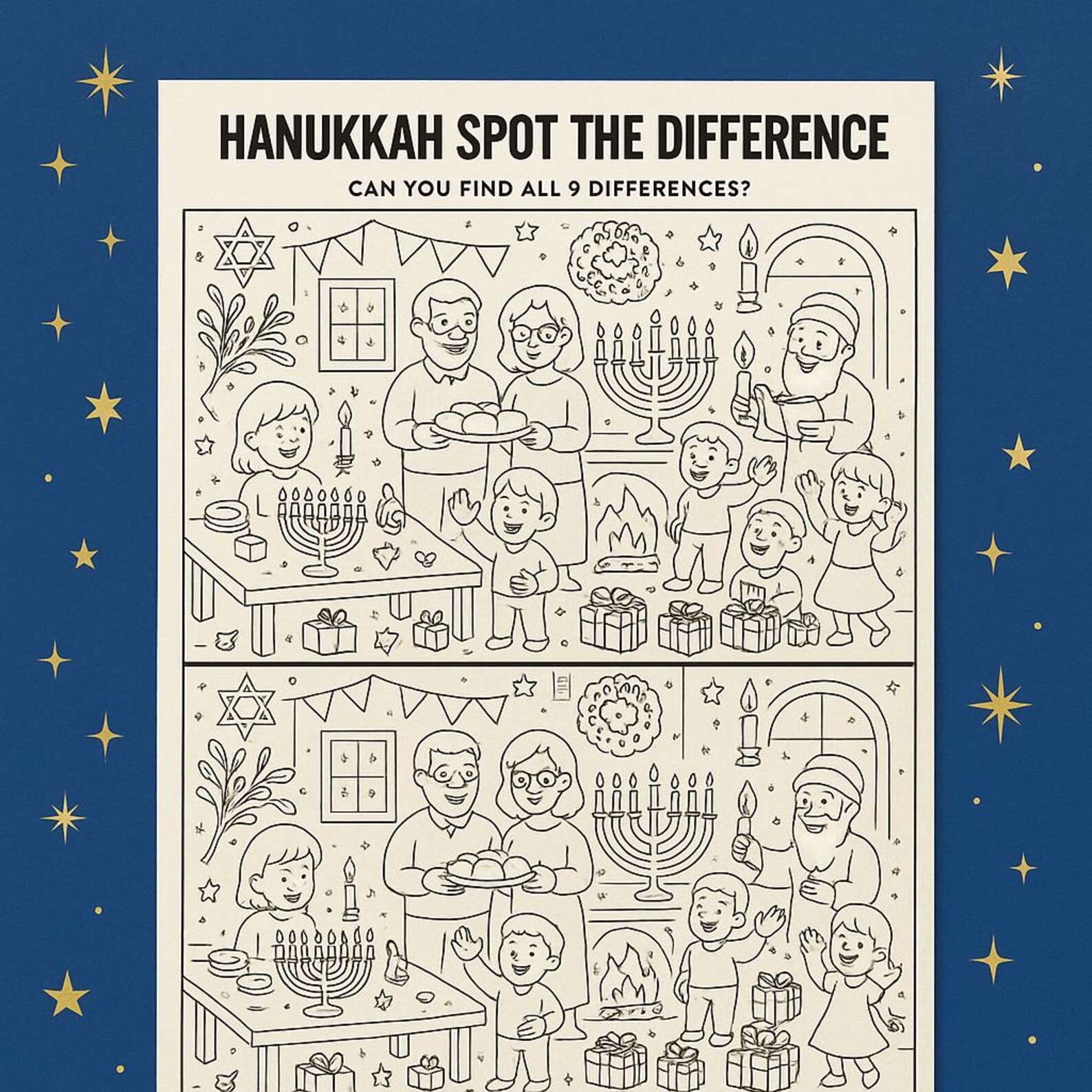 Hanukkah Spot the Difference – Printable Holiday Activity - Etsy