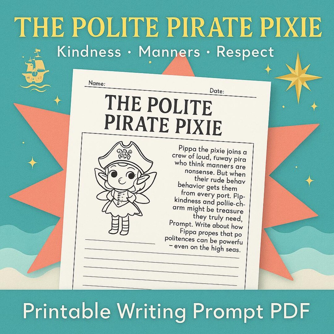The Polite Pirate Pixie | Kindness & Manners SEL Writing Prompt ...