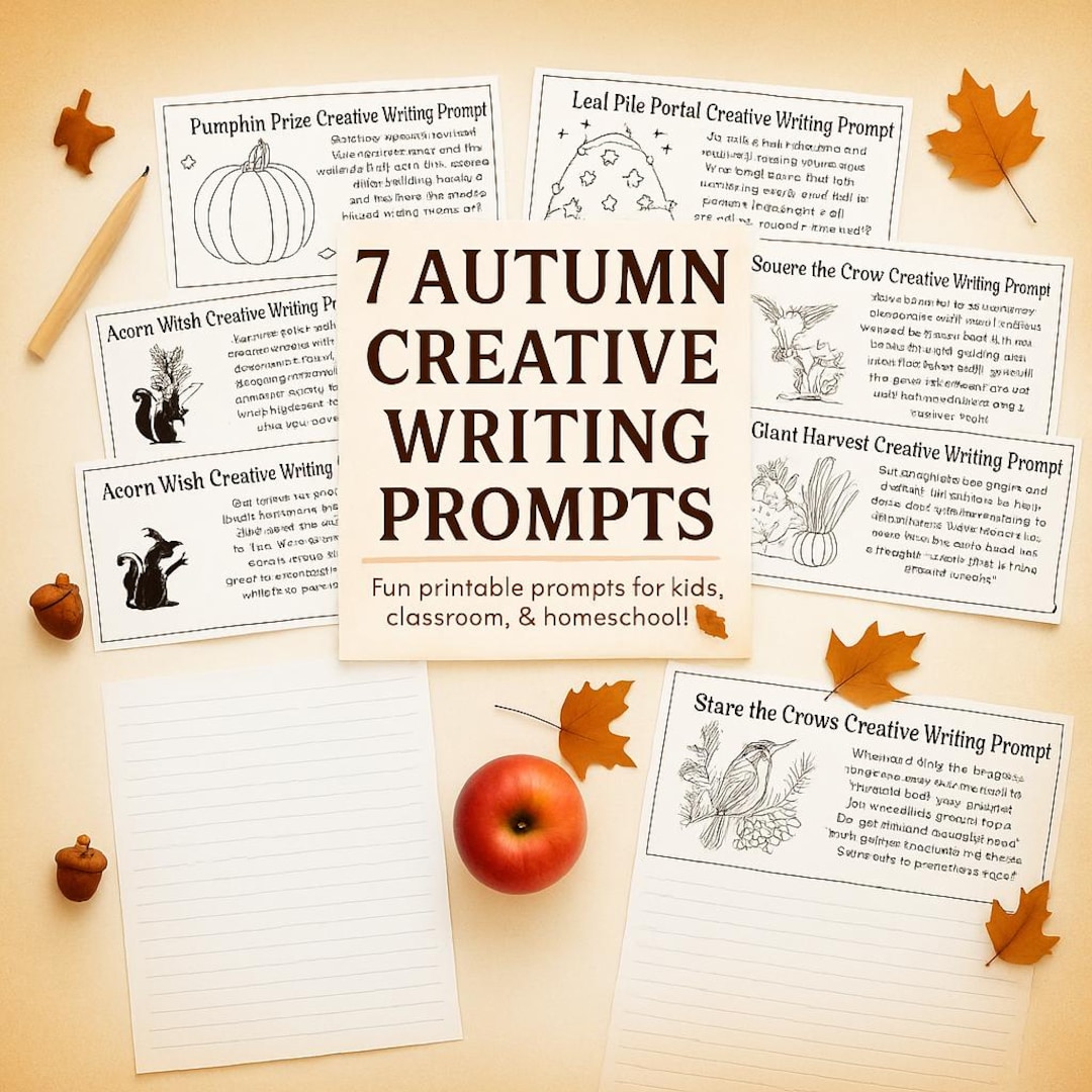 Fall Writing Prompts for Kids: 7 Autumn-themed Worksheets (PDF) - Etsy