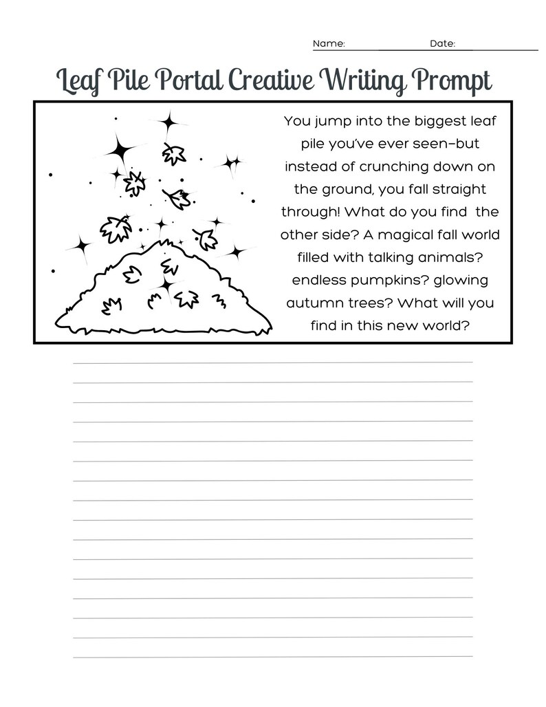 Fall Writing Prompts for Kids: 7 Autumn-themed Worksheets (PDF) - Etsy