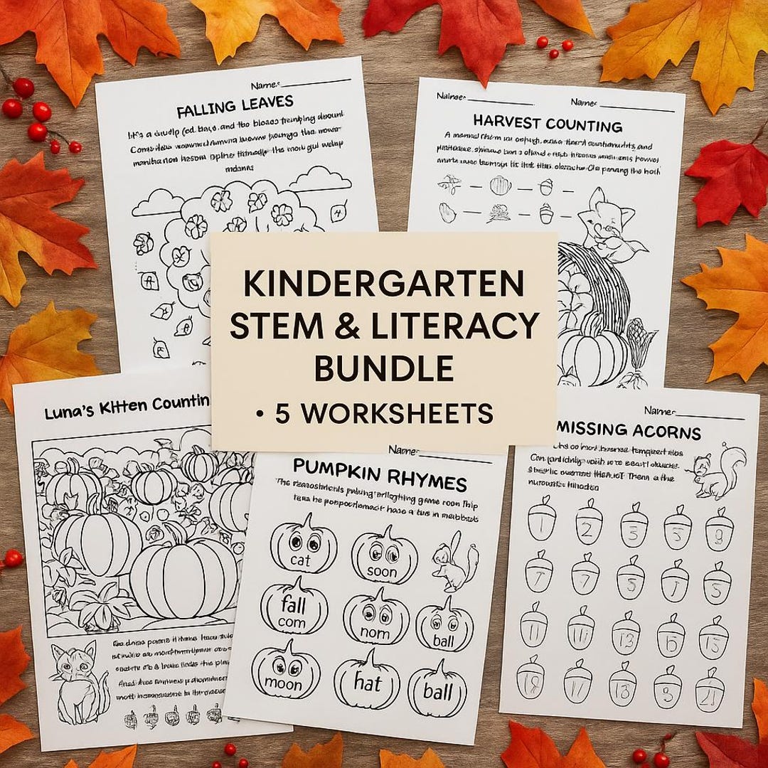Kindergarten Fall Activity Pack: STEM, Literacy, Math (PDF Download) - Etsy