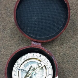 Brass Sundial Desk Compass - Old Vintage Antique Pocket Style ...