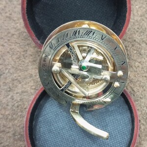 Brass Sundial Desk Compass - Old Vintage Antique Pocket Style ...