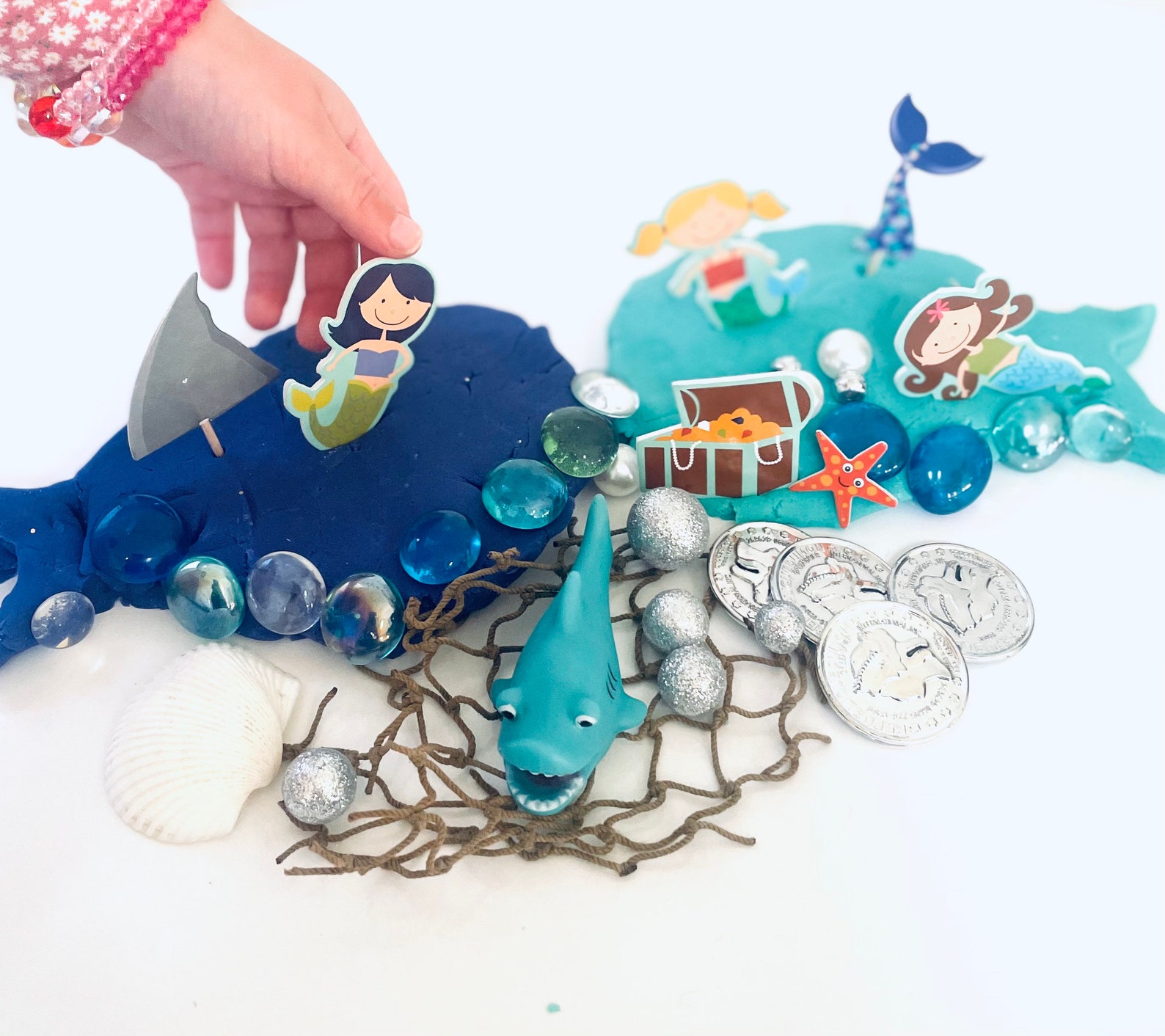 Mermaid Playdough Kit. Under the Sea. Little Mermaid. Sharks | Etsy