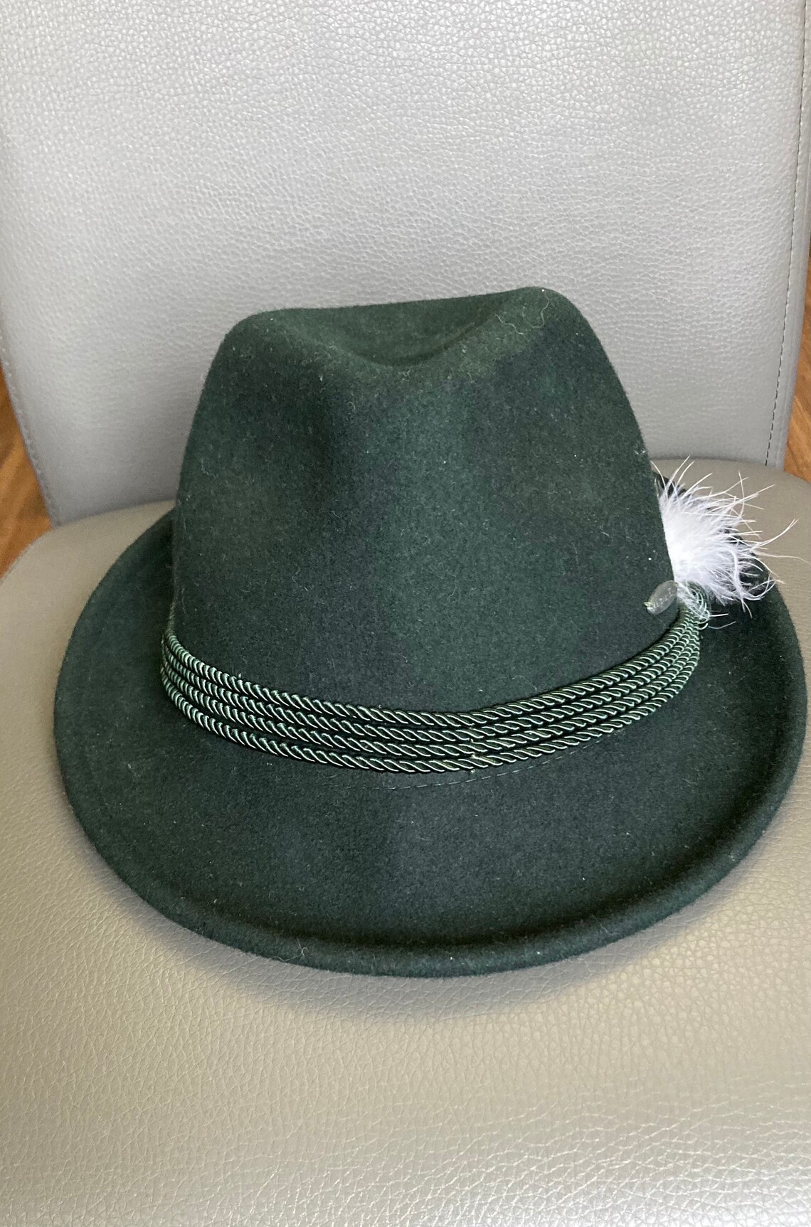 Authentique chapeau de feutre autrichien traditionnel vert foncé - Etsy ...