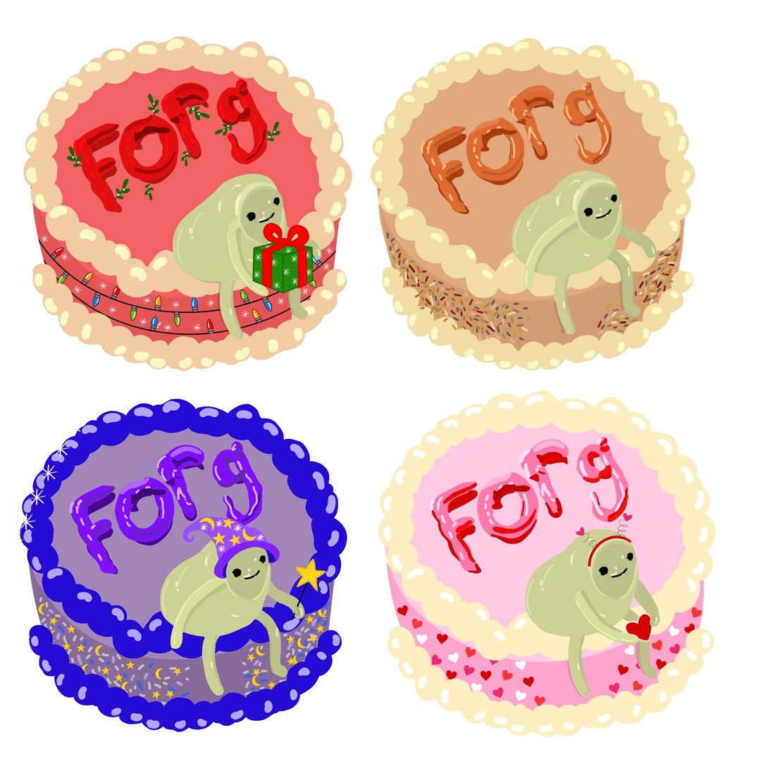FORG Cake Sticker Pack, Frog Cake Sticker, Animal Sticker, Food Sticker ...