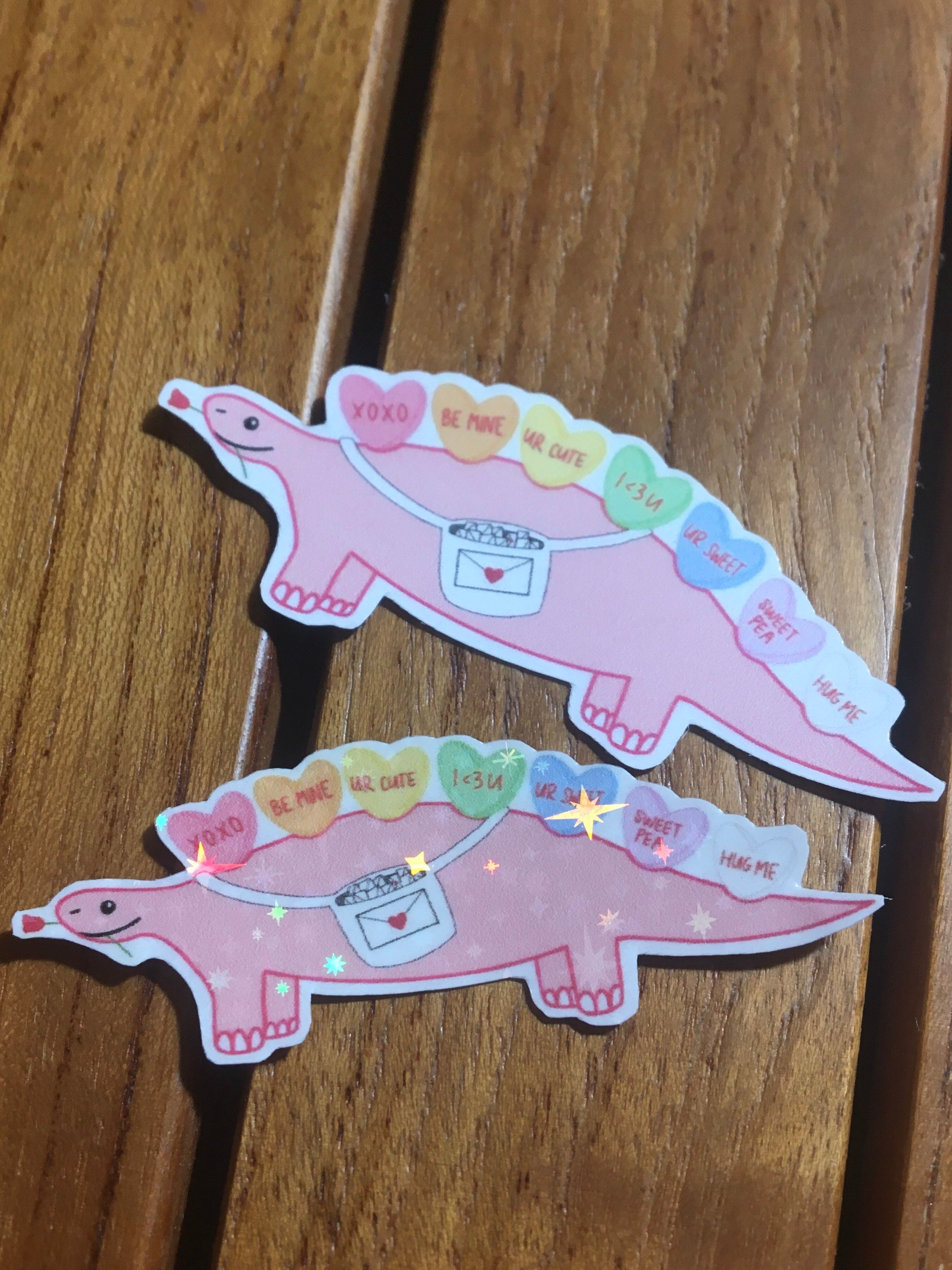 Pink-o-saurus Sticker, Dinosaur Sticker, Dino Sticker, Valentine ...