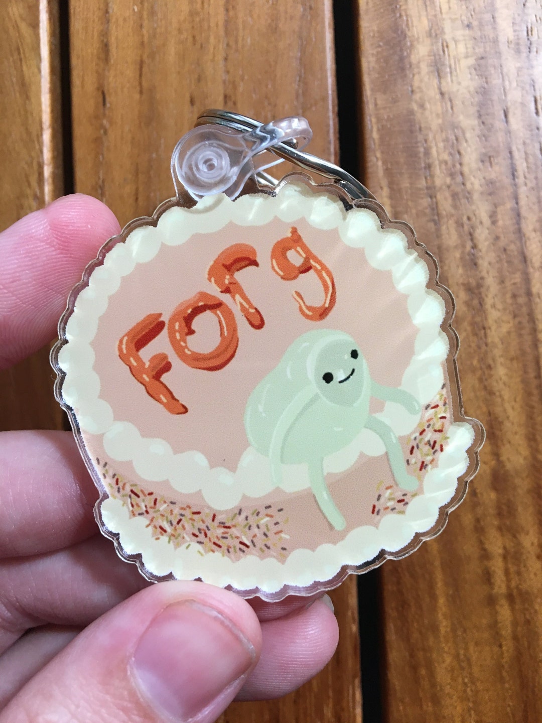 FORG Cake Keychain, Frog Cake Keychain, Animal Keychain, Food Keychain ...