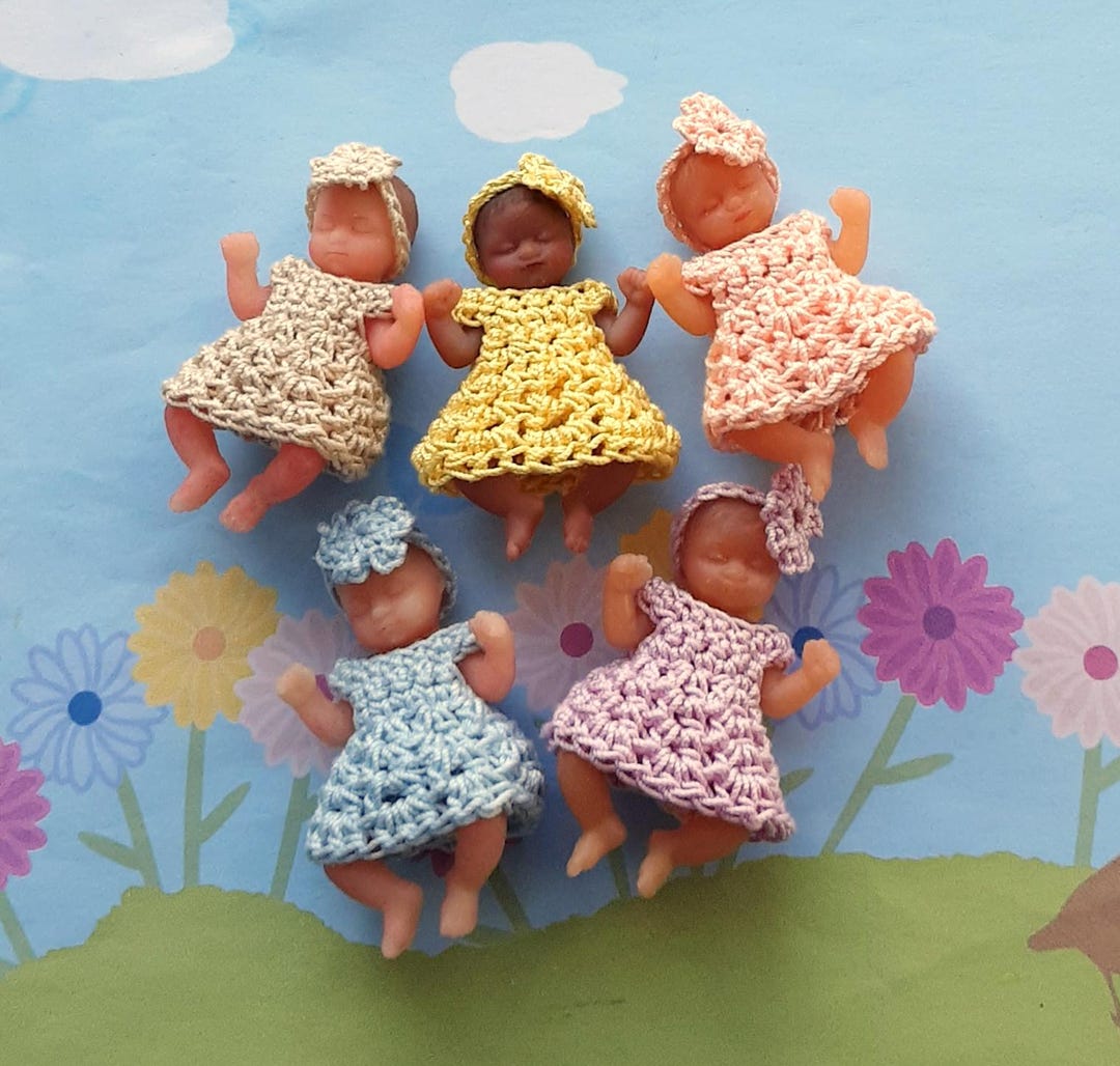 My Mini Baby Crochet Pattern, Pdf, 2.5" Dress, Pants, Headband, Fits ...