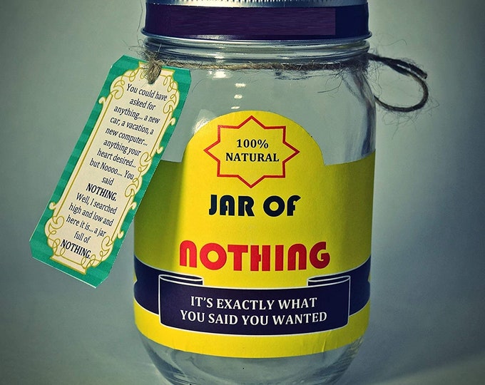 Jar of Nothing Printable Labels Best Gag Gift White Elephant Gift ...