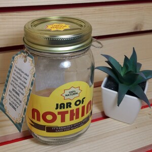 Jar of Nothing Printable Labels - Best Gag Gift - White Elephant Gift ...