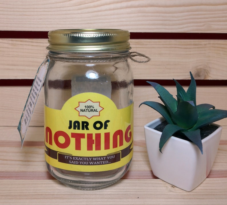 Jar of Nothing Printable Labels Best Gag Gift White - Etsy