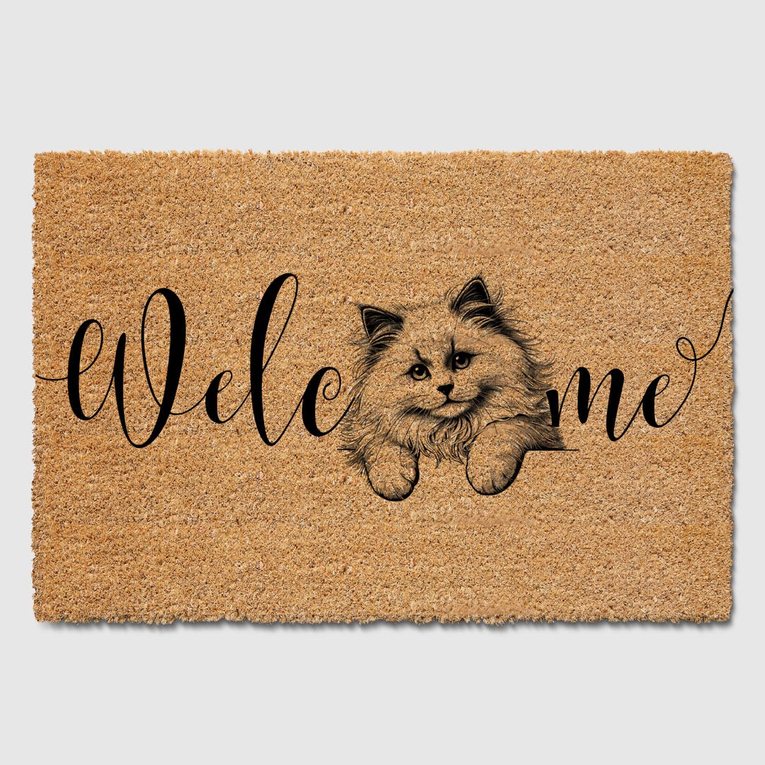 Ragdoll Cat Welcome Mat: Natural Coir Doormat, Cat Lover Gift - Etsy