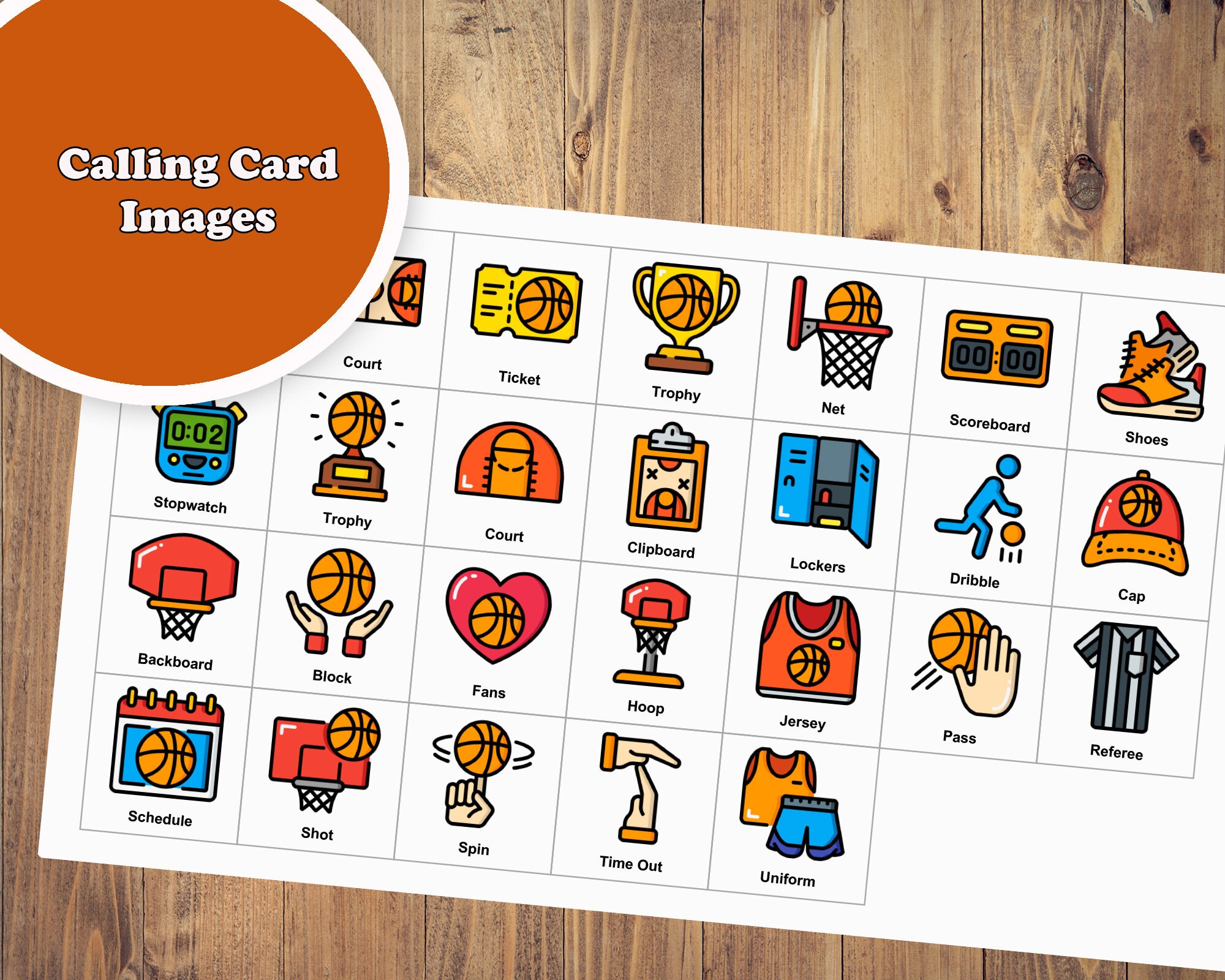 40 Basketball Bingo Game Prefilled Cards, PDF Printable, Instant ...