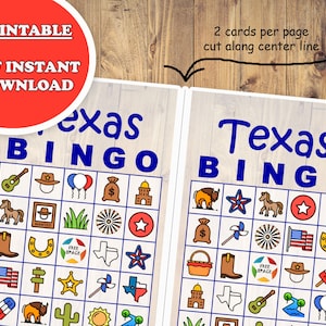 40 Texas Bingo Game Prefilled Cards, PDF Printable, Instant Download ...