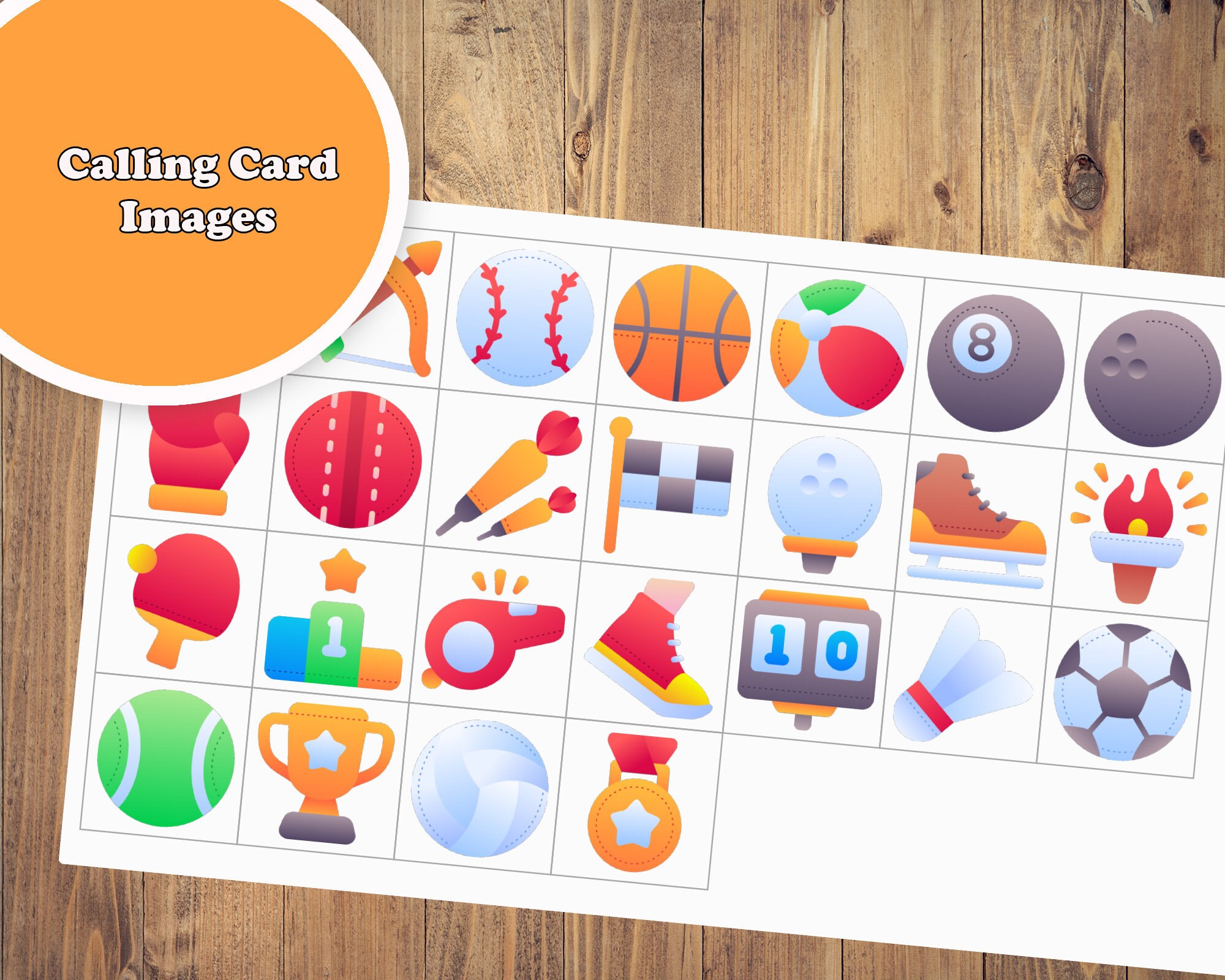 40 Sports Bingo Game Prefilled Cards, PDF Printable, Instant Download ...