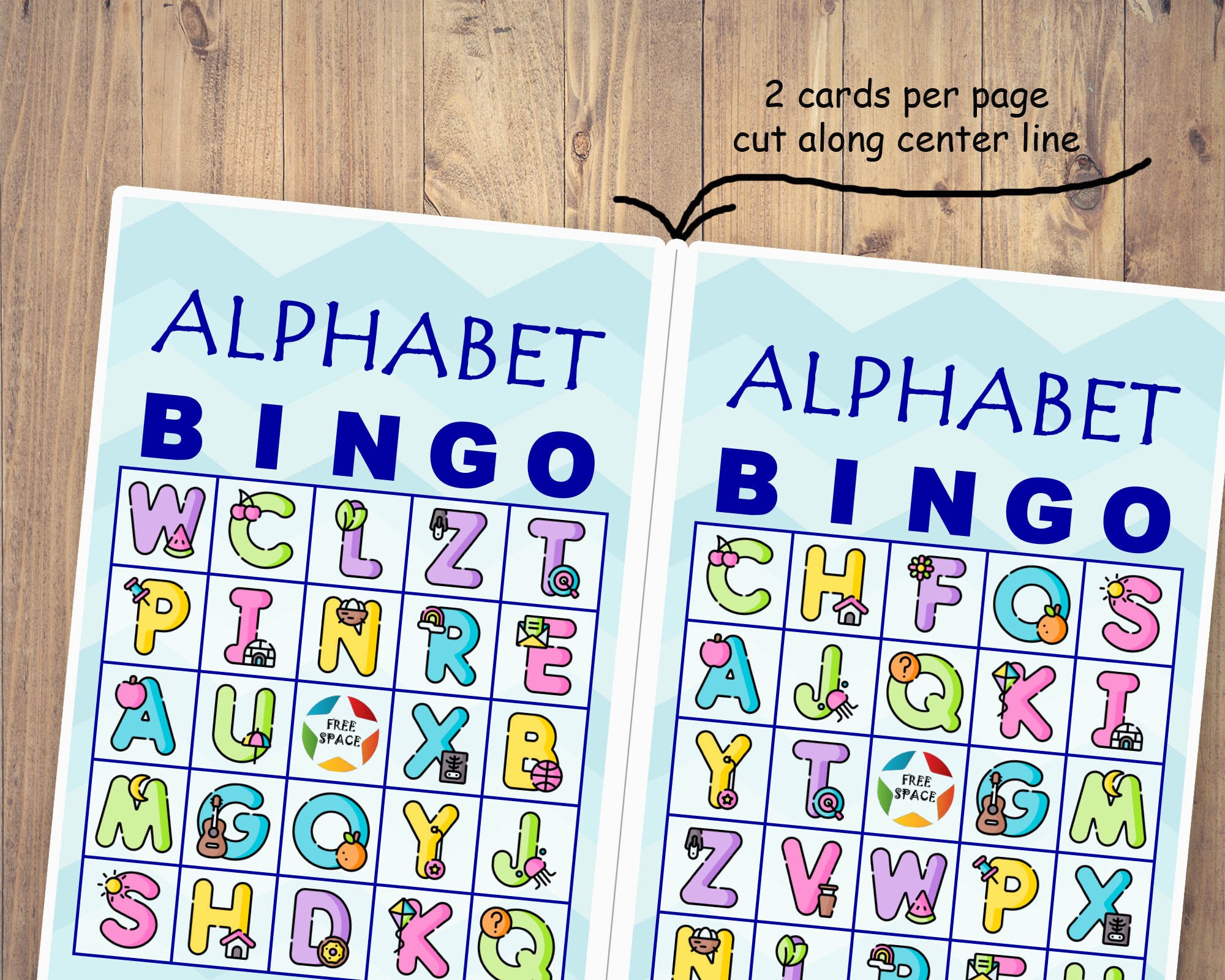 Alphabet Bingo Game Prefilled Cards 40 Unique Cards per Game Includes ...