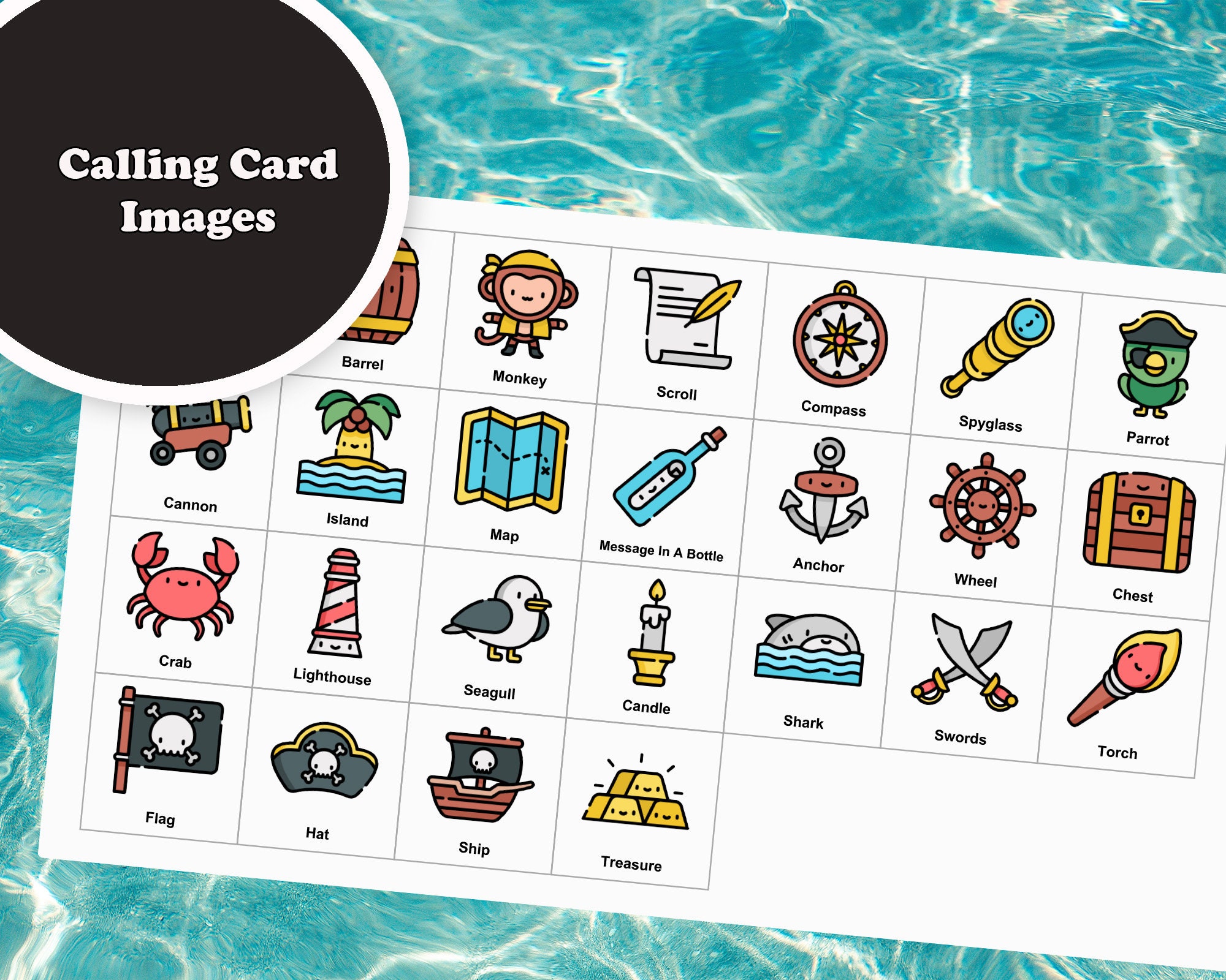 40 Pirate Bingo Game Prefilled Cards, PDF Printable, Instant Download ...