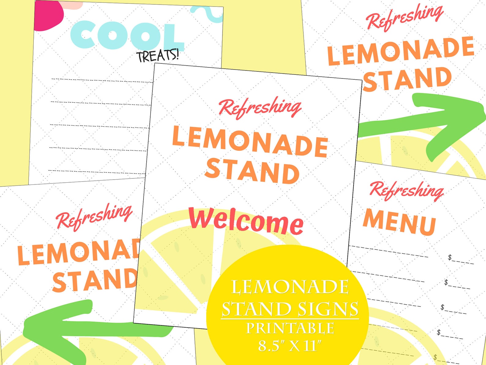 Lemonade Stand Signs PDF Printable Instant Download Kids - Etsy