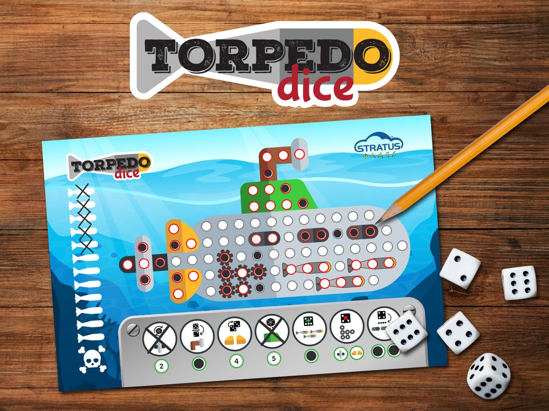 Juego de dados Torpedo - 2-4 jugadores: tira y escribe (imprimible ...