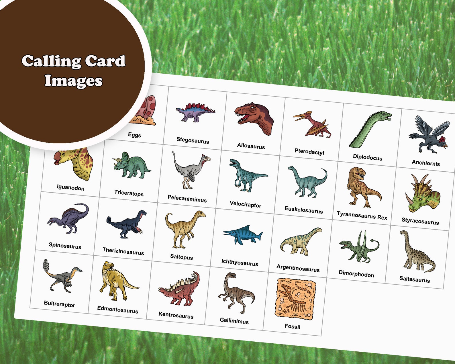 40 Dino Bingo Game Prefilled Cards, PDF Printable, Instant Download ...