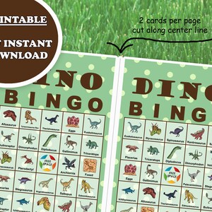 40 Dino Bingo Game Prefilled Cards, PDF Printable, Instant Download ...