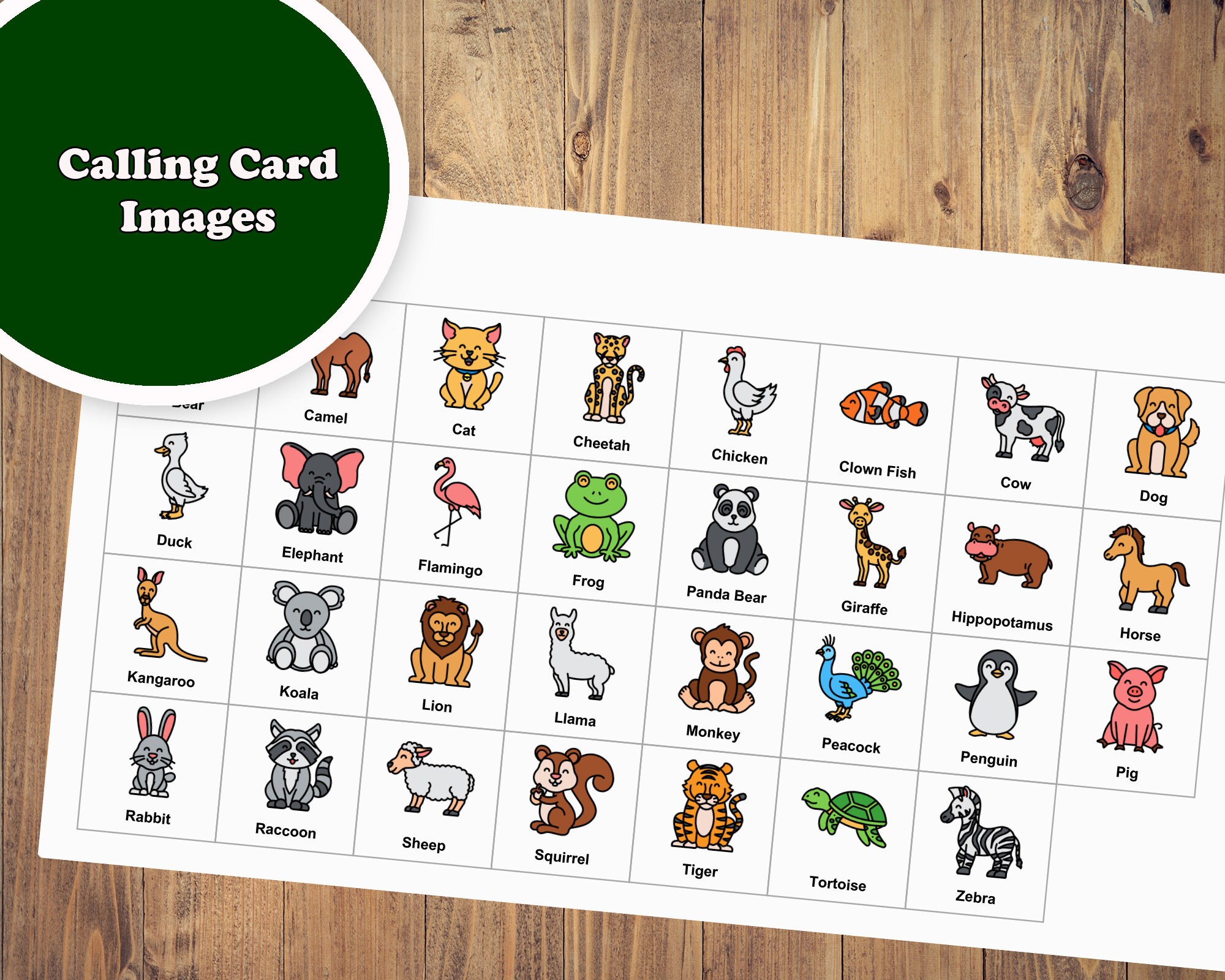 40 Animal Bingo Game Prefilled Cards, PDF Printable, Instant Download ...