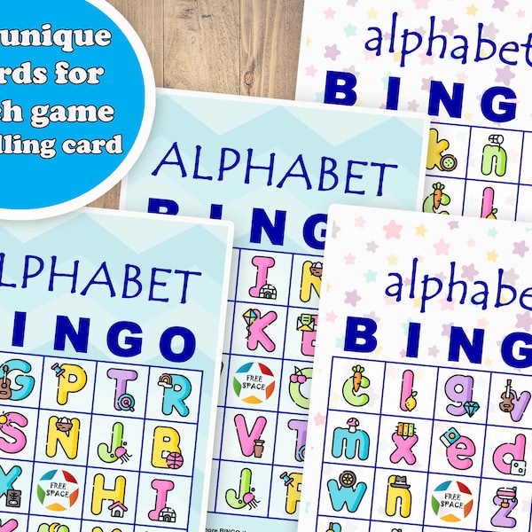 Printable Alphabet Bingo Cards - Etsy