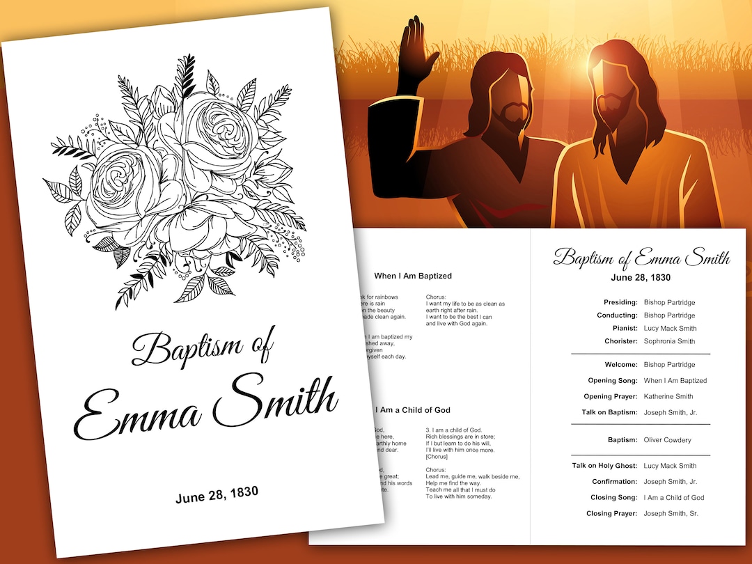 LDS Baptism Program Template - Editable / Printable - Word and Google ...