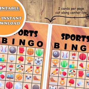 40 Sports Bingo Game Prefilled Cards, PDF Printable, Instant Download ...
