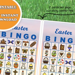 40 Easter Springtime Bingo Game Prefilled Cards, PDF Printable, Instant ...