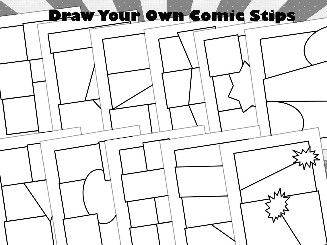 Comic Book Strip Panel Sheets / Printable Draw Your Own Comic Books ...