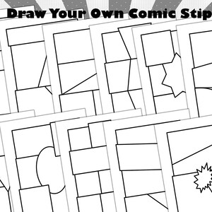 Comic Book Strip Panel Sheets / Printable Draw Your Own Comic Books ...