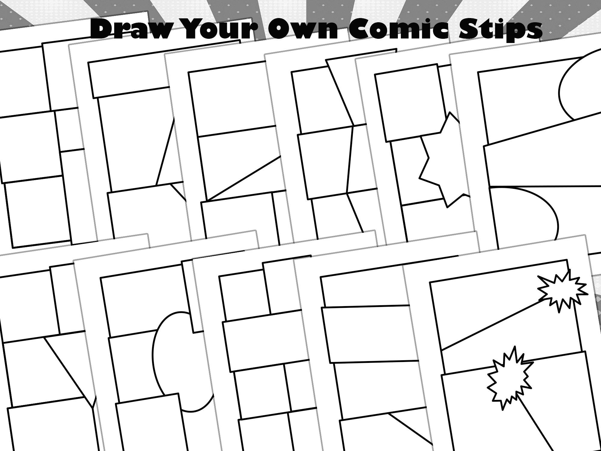 Comic Book Strip Panel Sheets / Printable Draw Your Own Comic Books ...