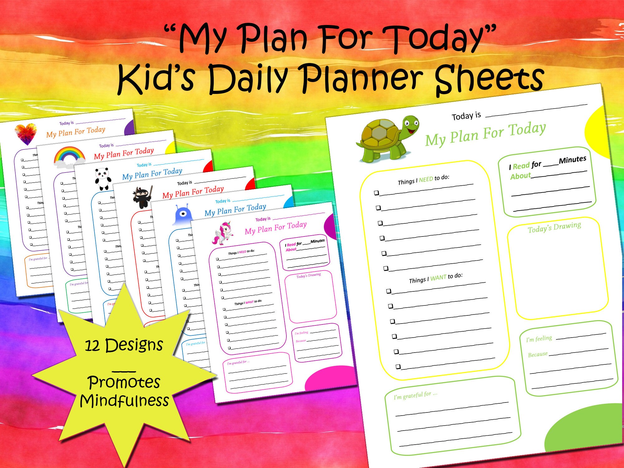 Kid's Daily Planner Sheets / Promotes Organization | Etsy